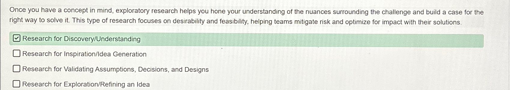 Solved Once you have a concept in mind, exploratory research | Chegg.com