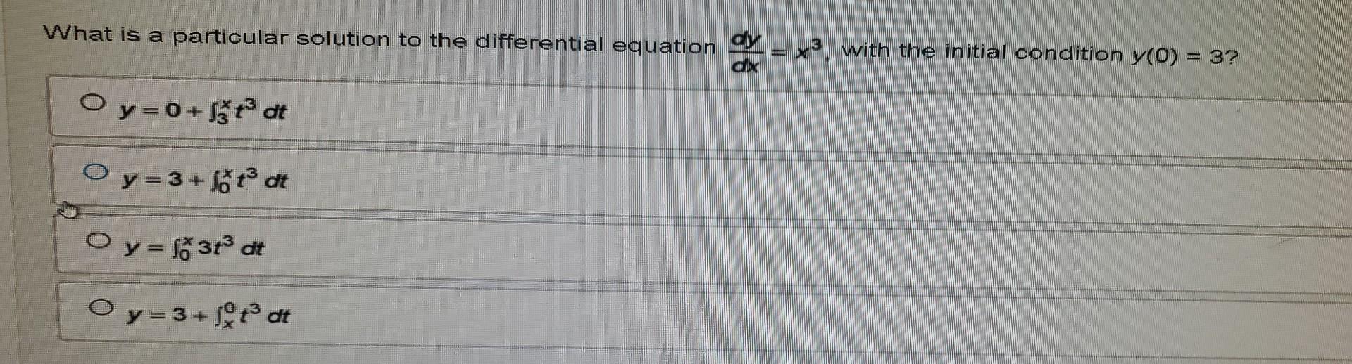Solved What is a particular solution to the differential | Chegg.com
