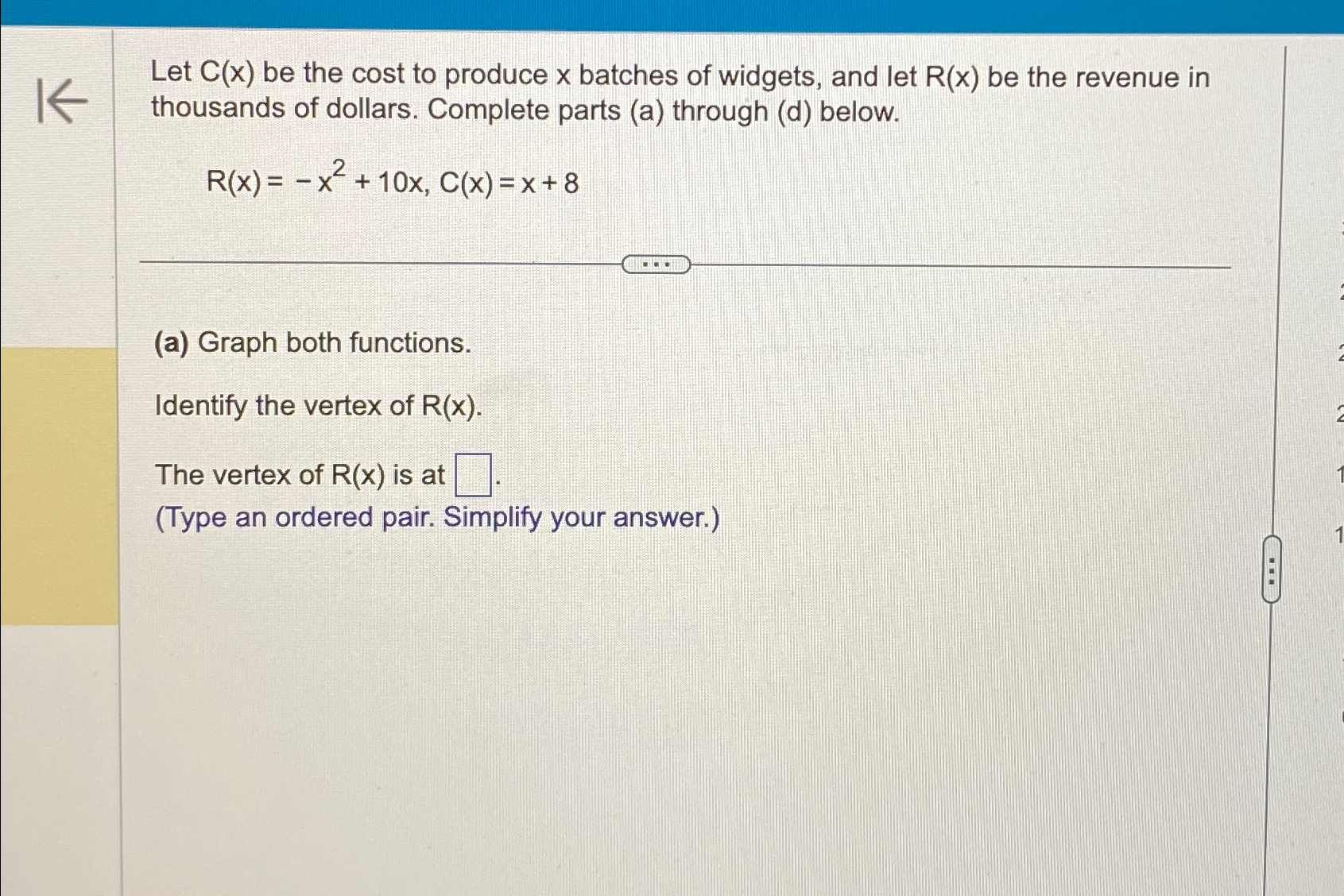 Solved Let C(x) ﻿be the cost to produce x ﻿batches of | Chegg.com