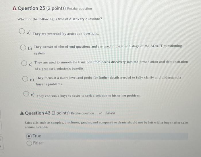 Solved Question 25 ( 2 points) Retake question Which of the | Chegg.com