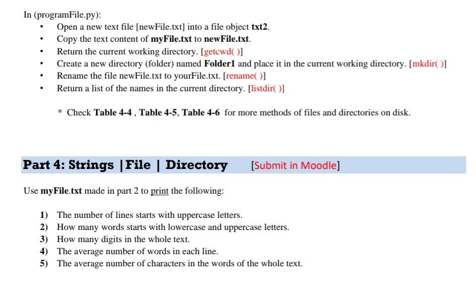 Solved In (program File.py): Open a new text file [new | Chegg.com