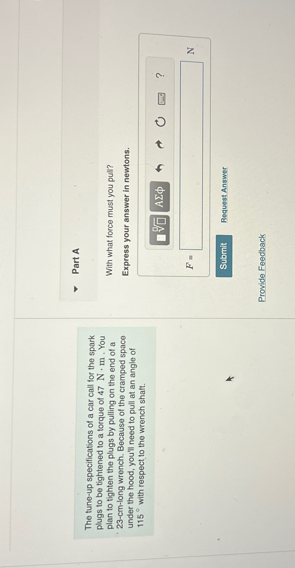 Solved The tune-up specifications of a car call for the | Chegg.com