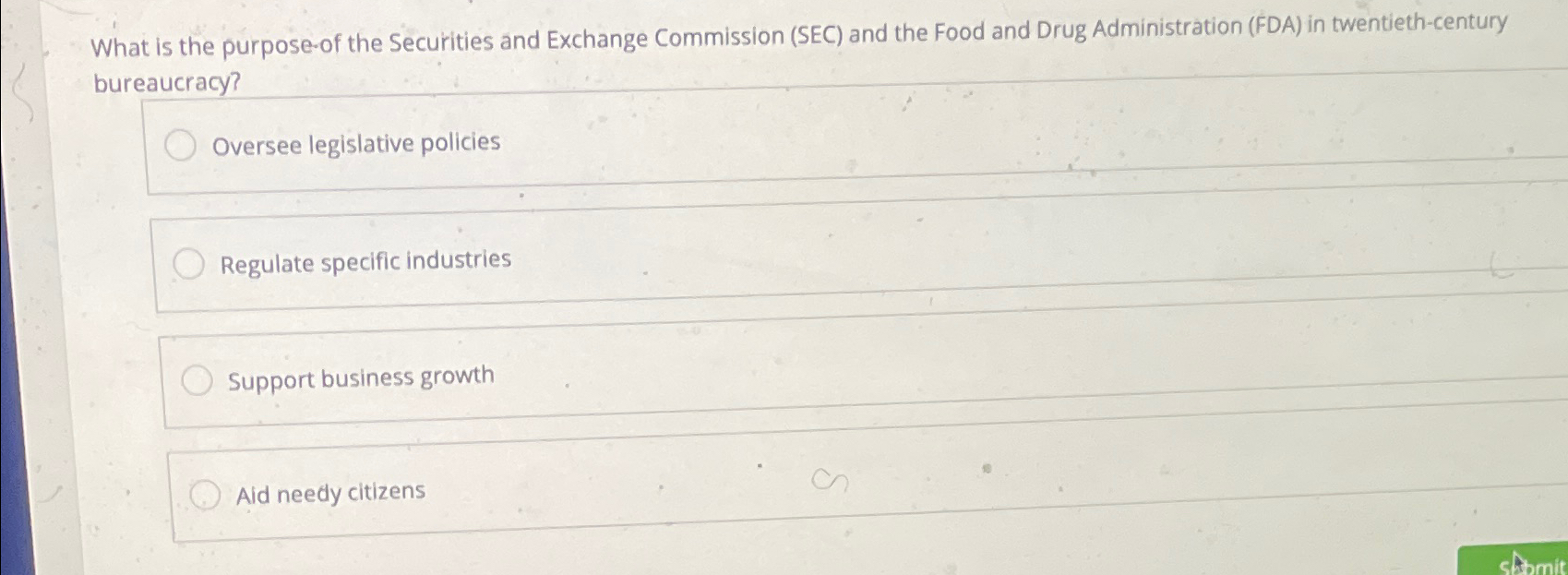 Solved What is the purpose of the Securities and Exchange | Chegg.com
