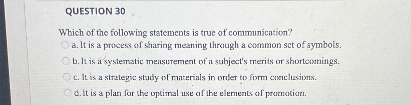 Solved QUESTION 30Which of the following statements is true | Chegg.com