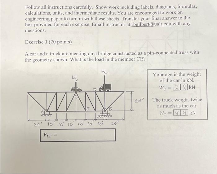 Solved Follow all instructions carefully. Show work | Chegg.com