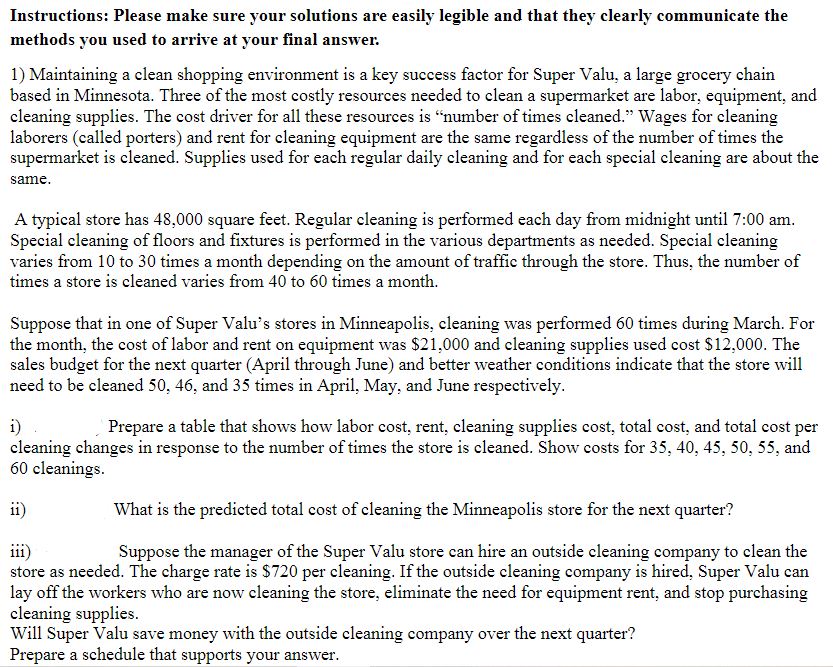 Solved Instructions: Please make sure your solutions are | Chegg.com