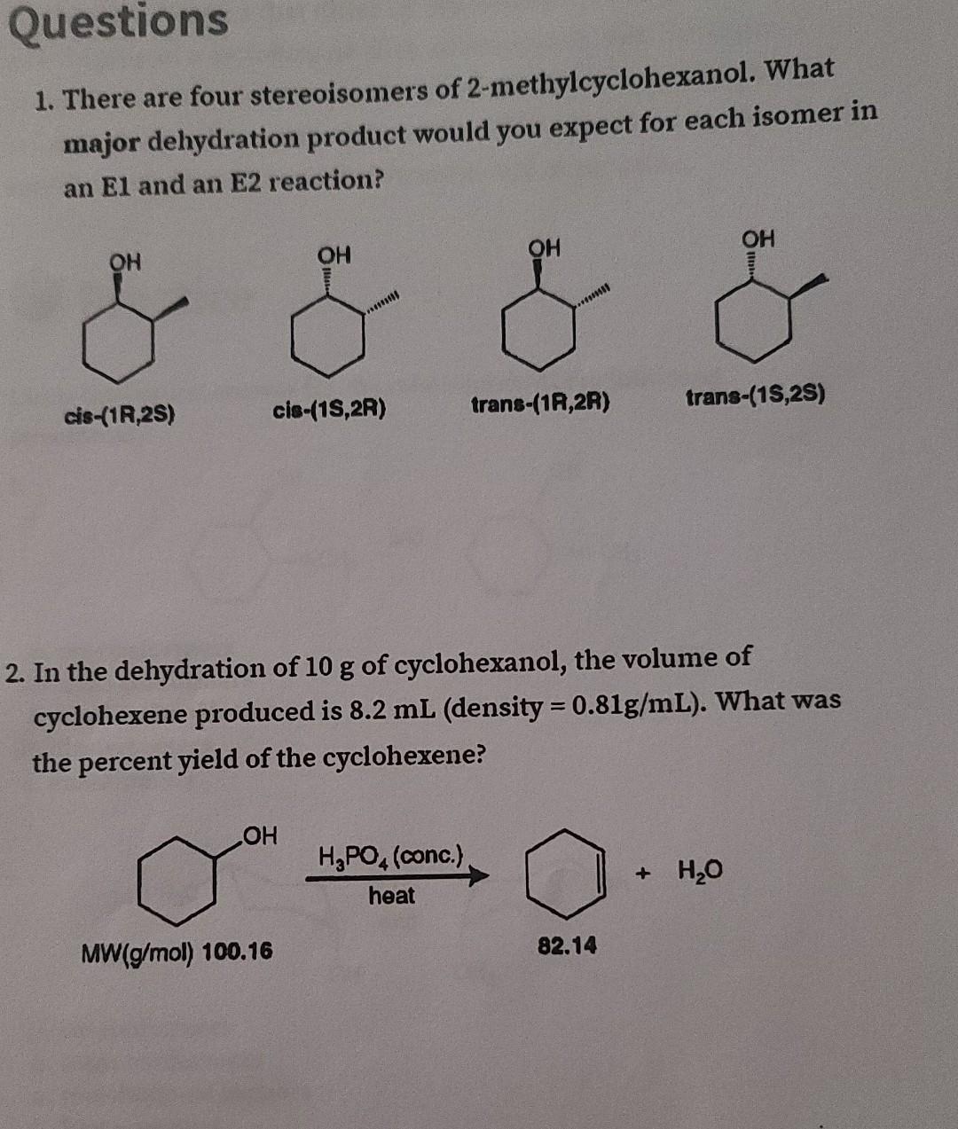 Solved Questions 1. There are four stereoisomers of | Chegg.com