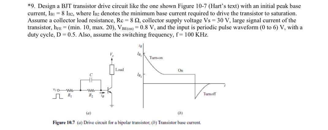 Solved *9. ﻿Design a BJT transistor drive circuit like the | Chegg.com