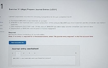 Solved Exercise 3-1 (Algo) ﻿Prepare Journal Entries | Chegg.com