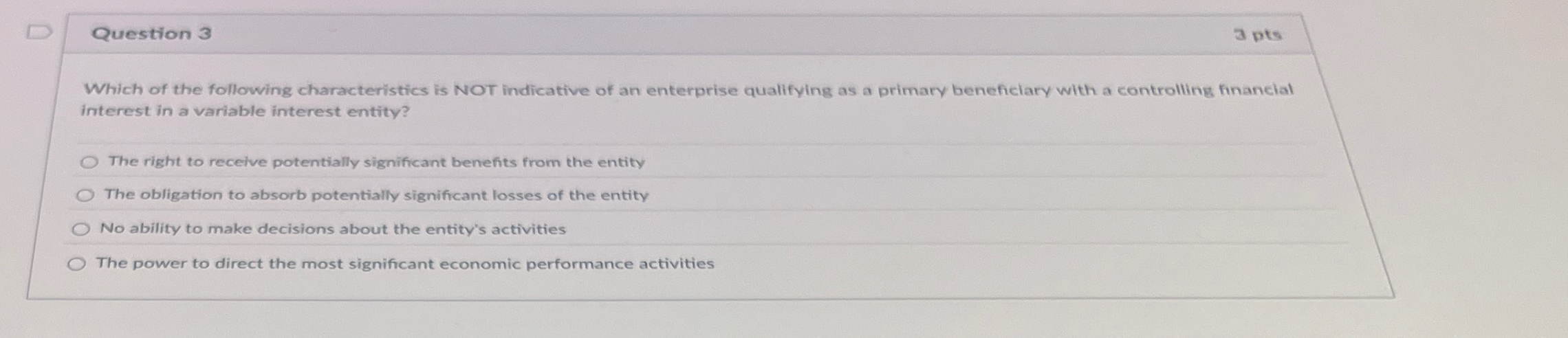 Solved Question 3Which of the following characteristics is | Chegg.com