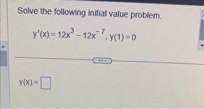 Solved Solve the following initial value problem. | Chegg.com