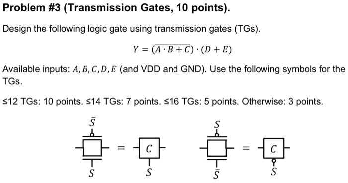 Solved Problem #3 (Transmission Gates, 10 points). Design | Chegg.com