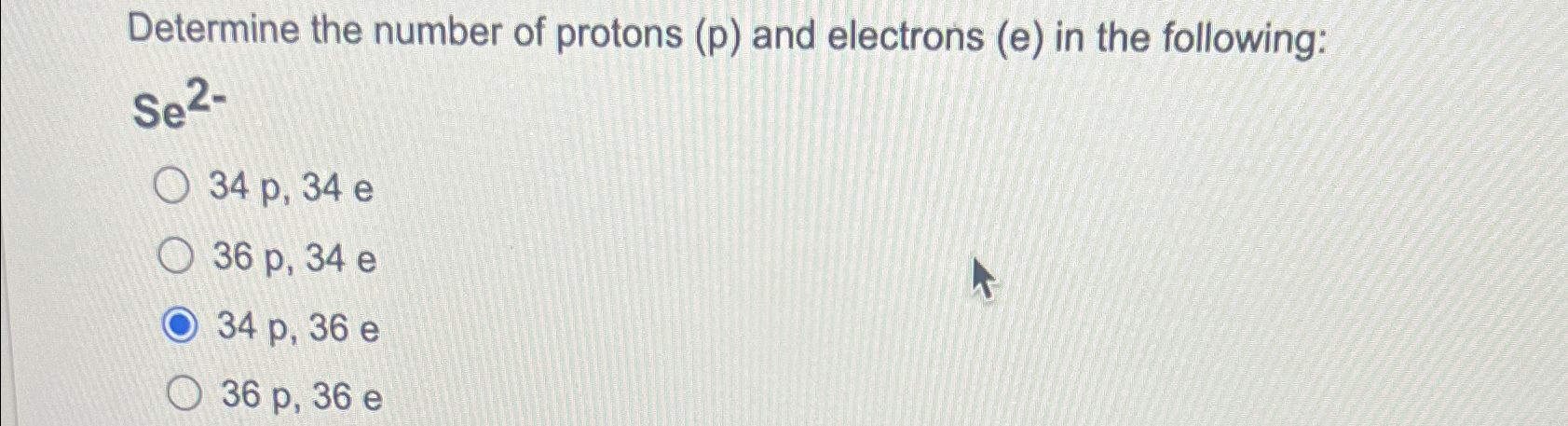 Solved Determine the number of protons (p) ﻿and electrons | Chegg.com