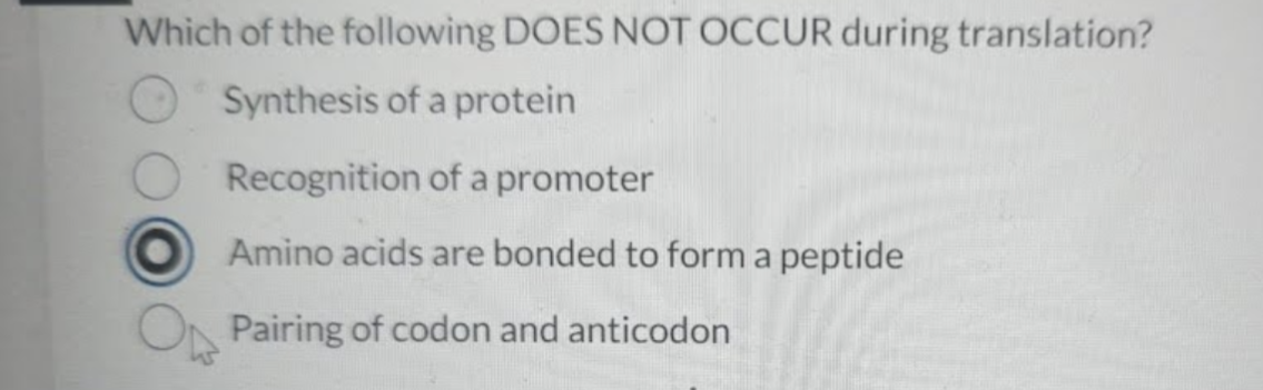Solved Which of the following DOES NOT OCCUR during | Chegg.com