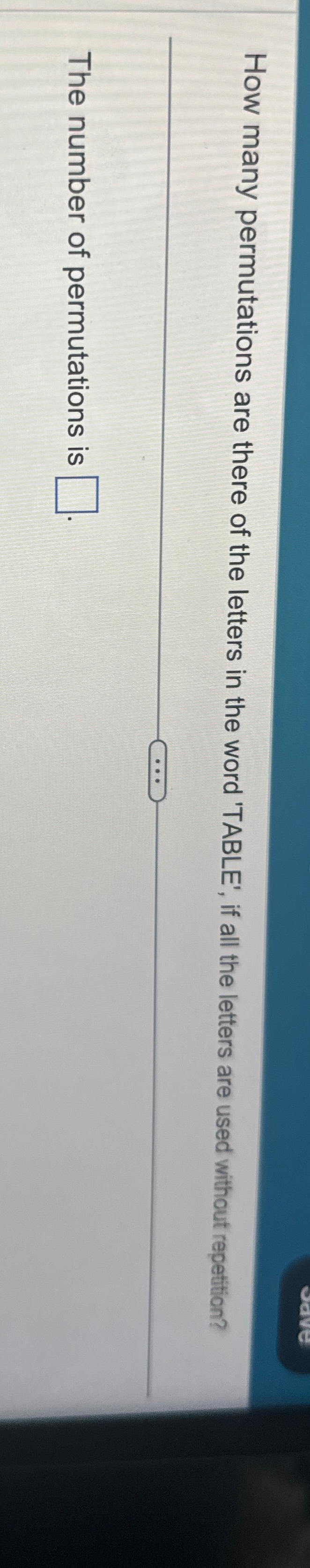 Solved How Many Permutations Are There Of The Letters In The