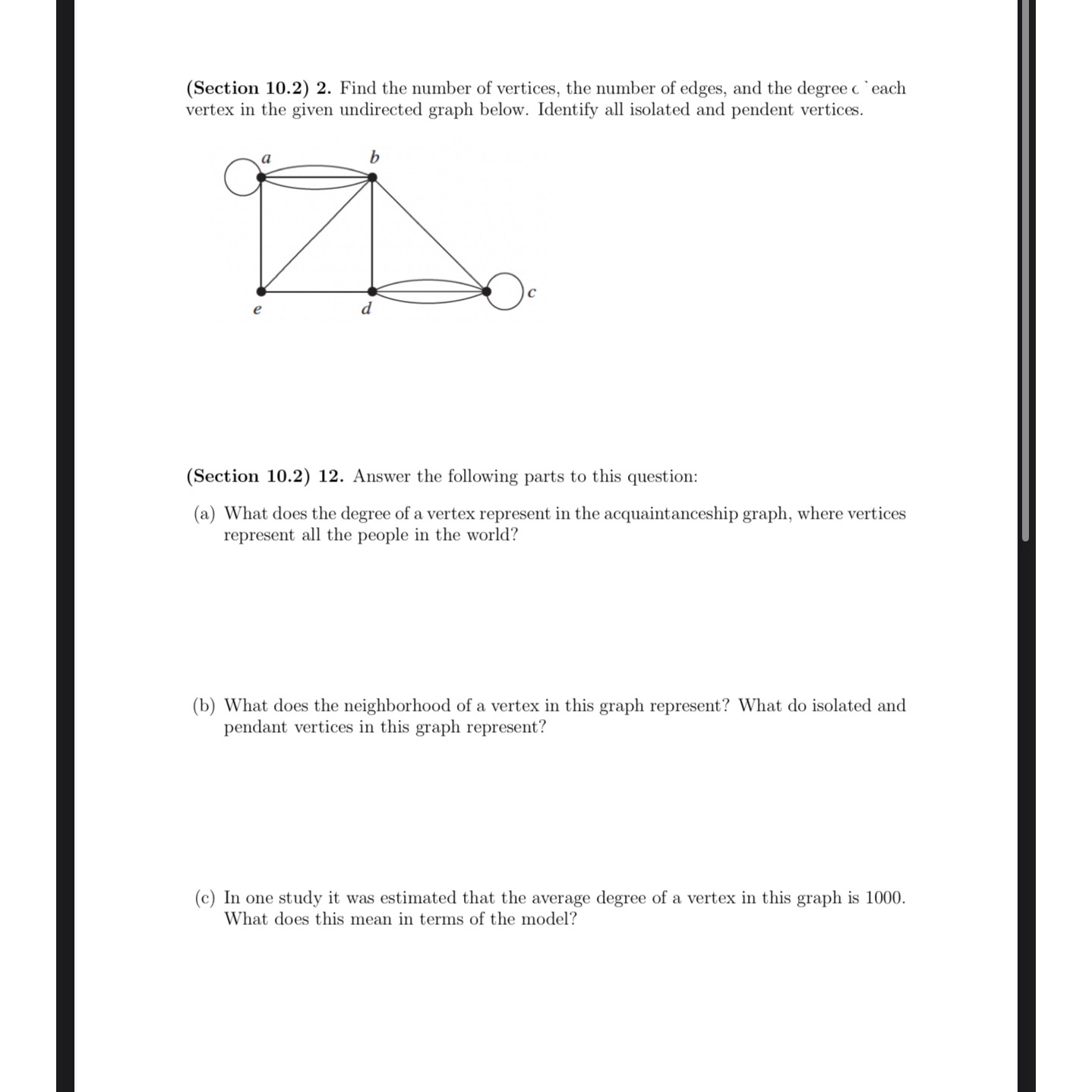 Solved (Section 10.2) 2. ﻿Find the number of vertices, the | Chegg.com
