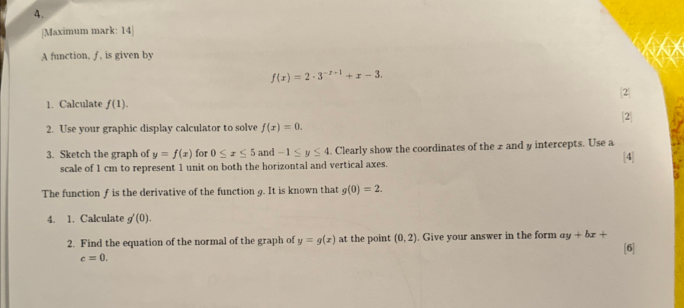 Solved [Maximum mark: 14]A function, f, ﻿is given | Chegg.com