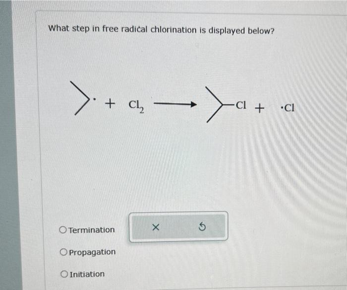 Solved Which represents a termination step of a radical | Chegg.com