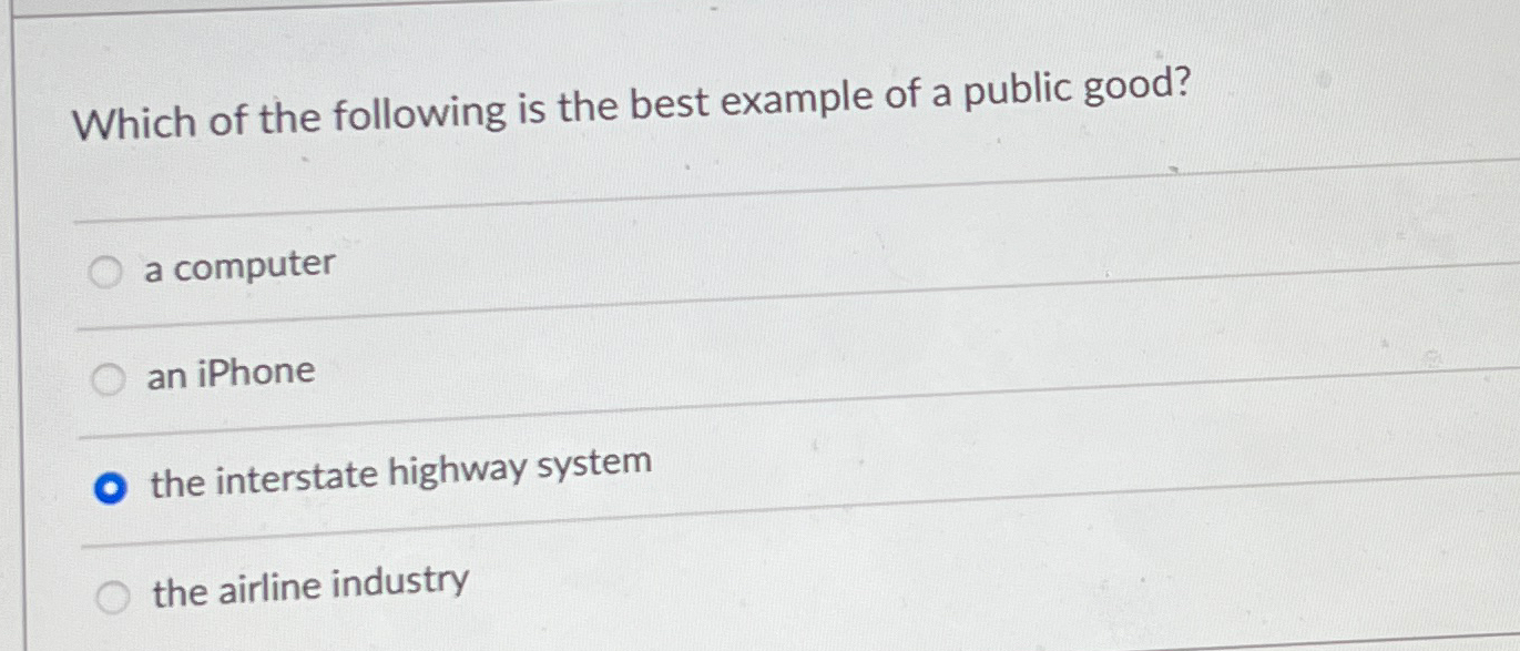 Solved Which of the following is the best example of a | Chegg.com