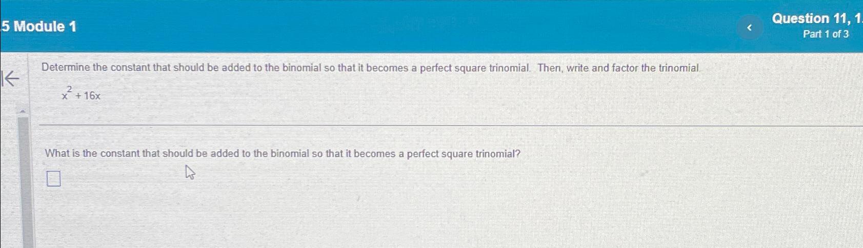 Solved 5 ﻿Module 1Question 11, 1Part 1 ﻿of 3Determine the | Chegg.com