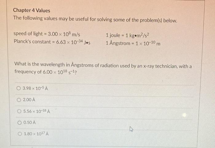Solved Chapter 4 Values The following values may be useful | Chegg.com