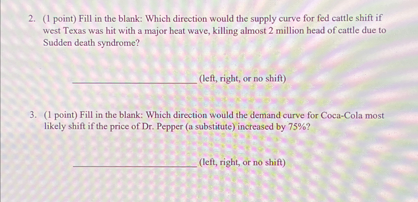 Solved (1 ﻿point) ﻿Fill in the blank: Which direction would | Chegg.com