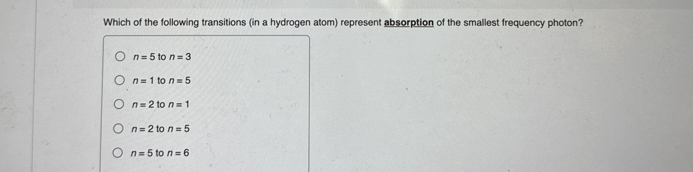 Solved Which of the following transitions (in a hydrogen | Chegg.com