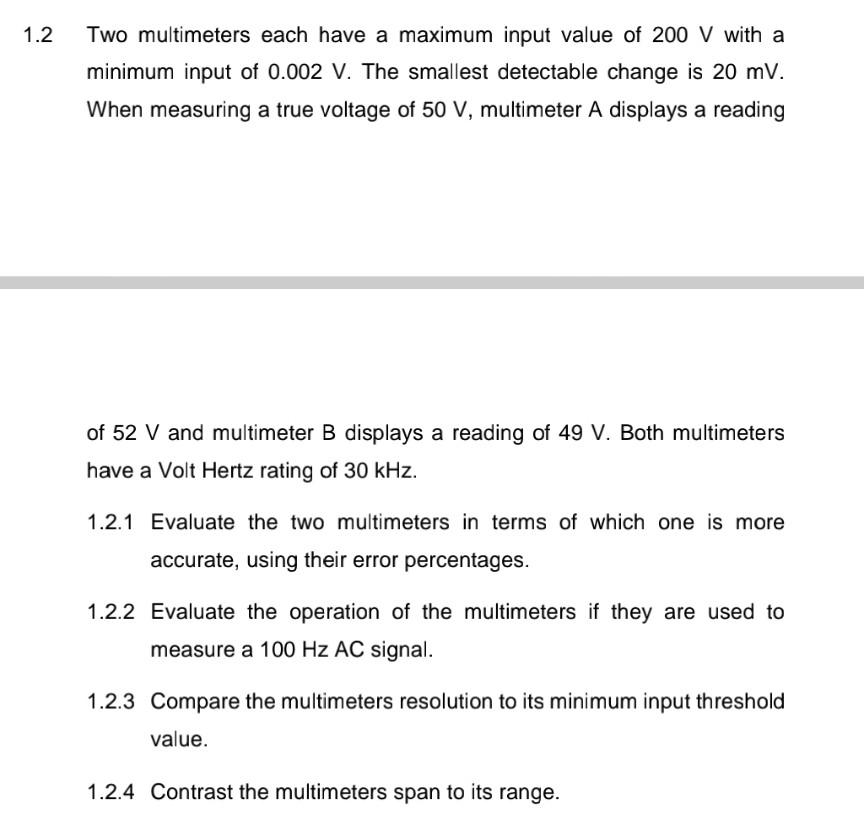 Solved 2 Two multimeters each have a maximum input value of | Chegg.com