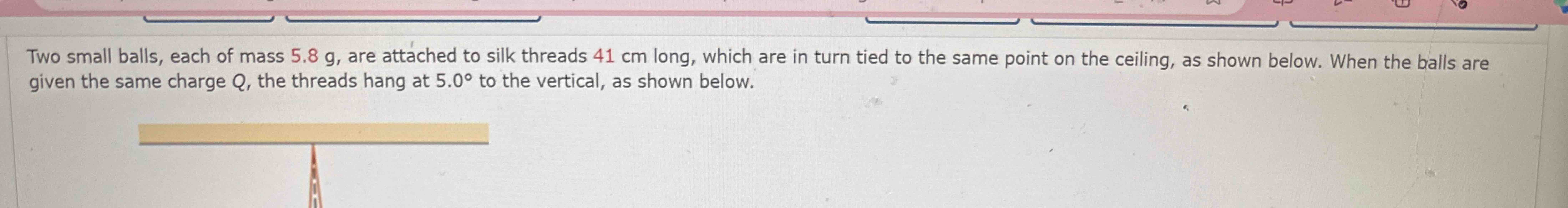 Solved Two small balls, each of mass 5.8g, ﻿are attached to | Chegg.com