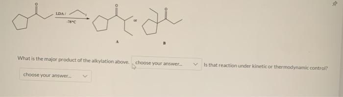 Solved LDA What is the major product of the alkylation | Chegg.com