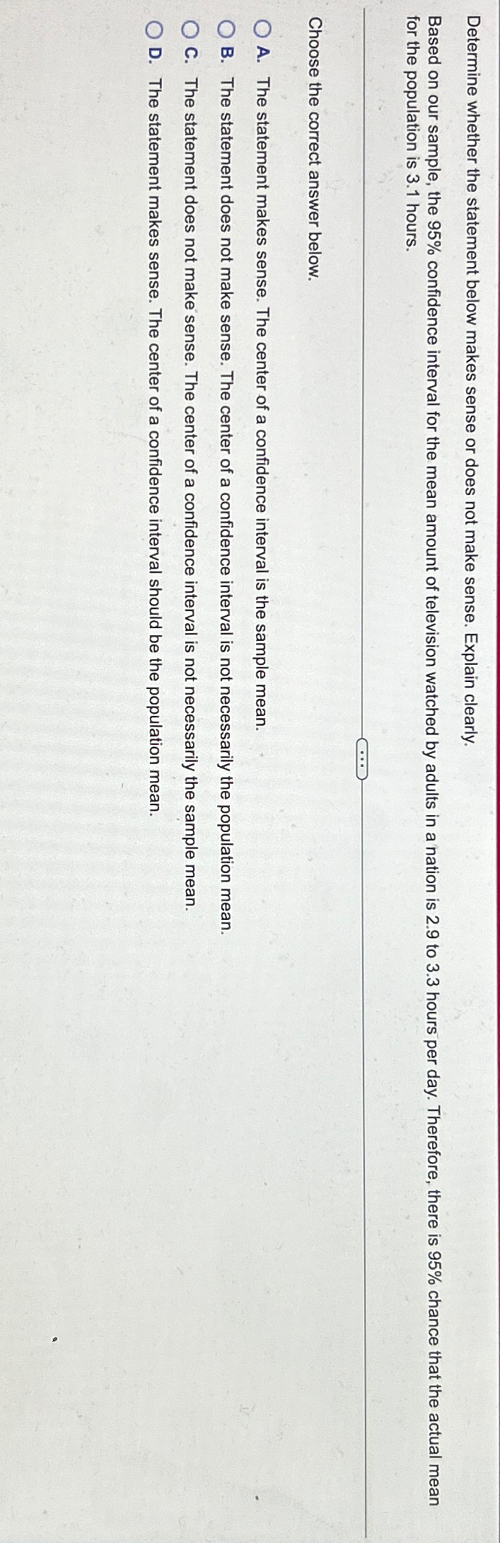 Solved Determine whether the statement below makes sense or | Chegg.com