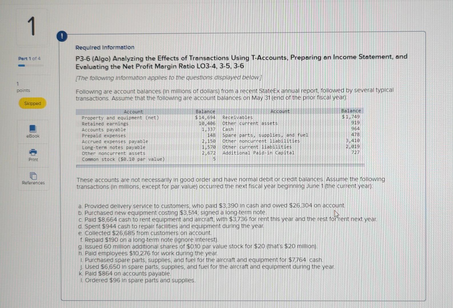 Solved 1 Part 1 of 4 Required Information P3-6 (Algo) | Chegg.com