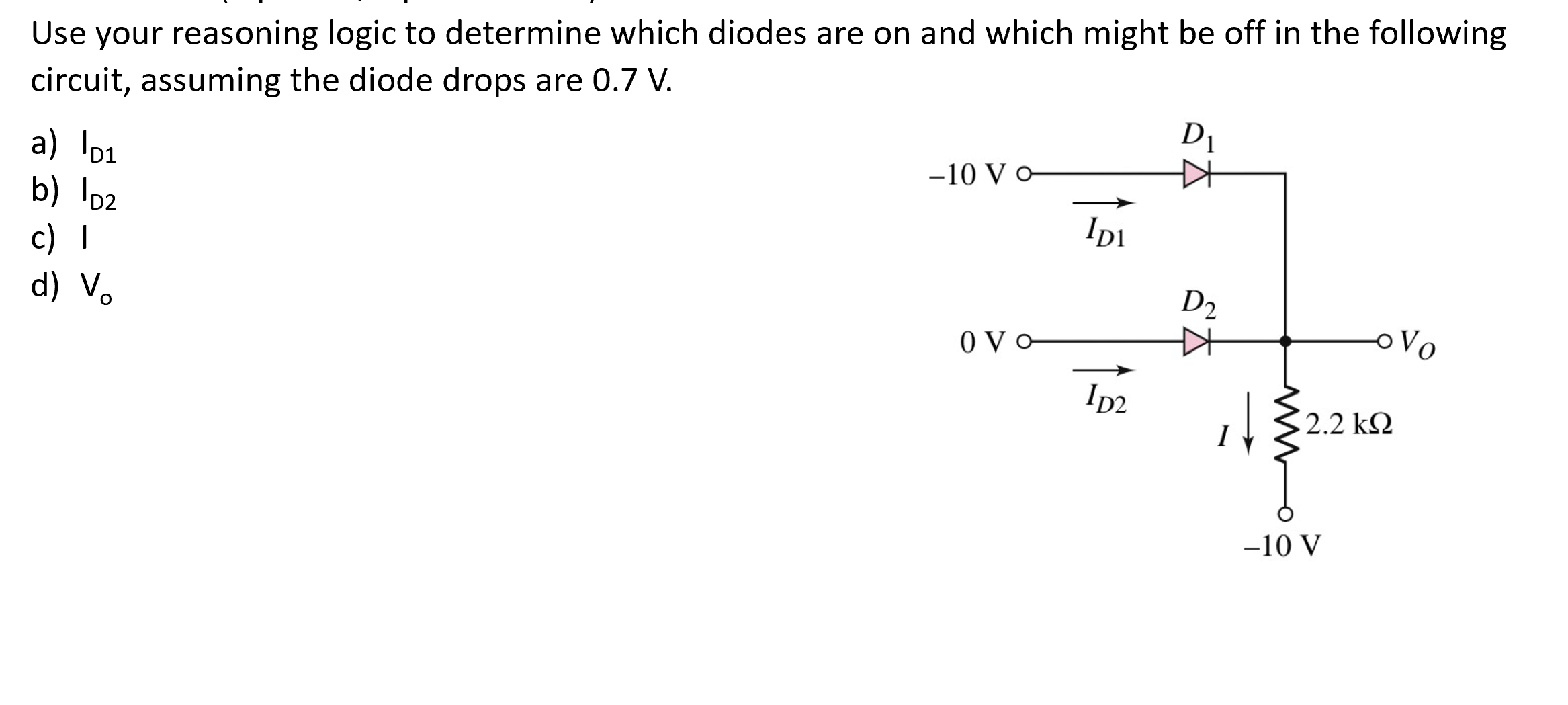 Solved Use your reasoning logic to determine which diodes | Chegg.com