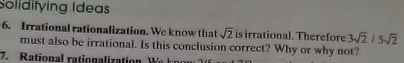 Solved Solidifying Ideas6. ﻿Irrational rationalization. We | Chegg.com
