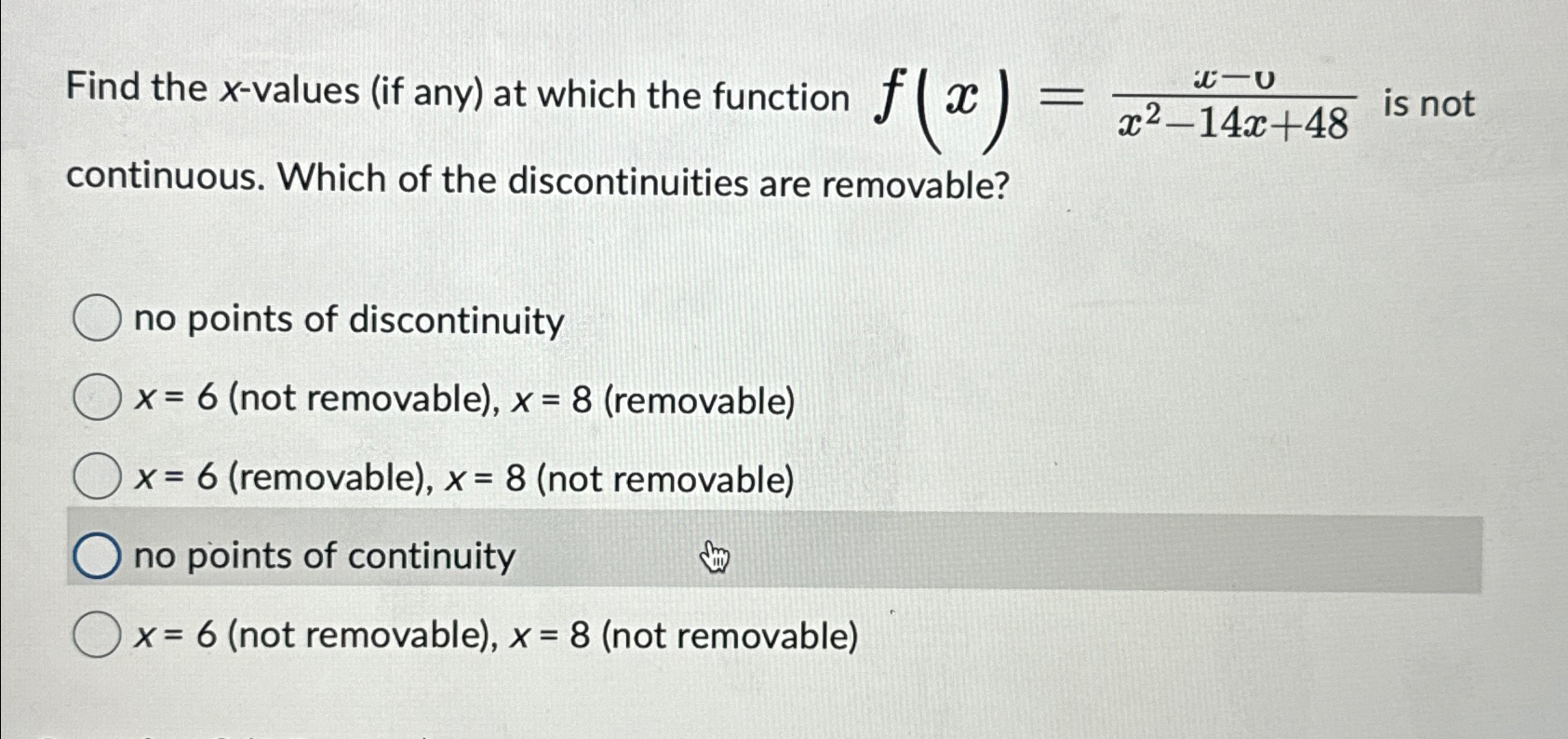 Solved Find the x-values (if any) ﻿at which the function | Chegg.com