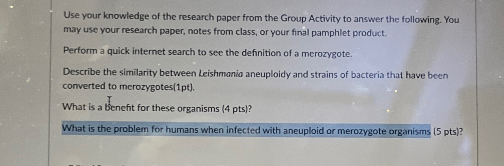 Solved Use your knowledge of the research paper from the | Chegg.com