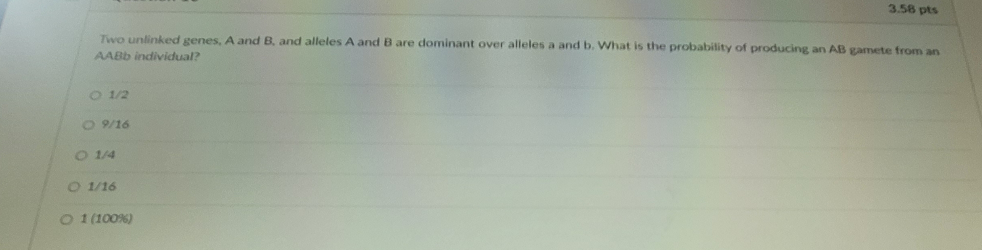 Solved Two unlinked genes, A and B, ﻿and alleles A and B | Chegg.com