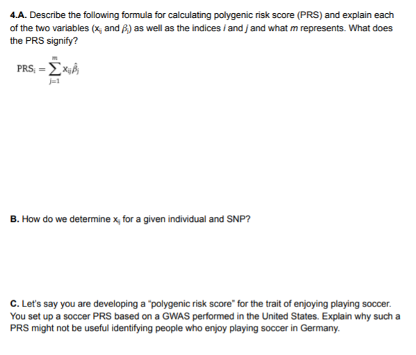 Solved 4.A. ﻿Describe the following formula for calculating | Chegg.com