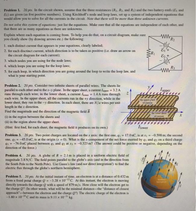 Solved WR2 Problem 1. 20pt in the circuit shown, assume that | Chegg.com