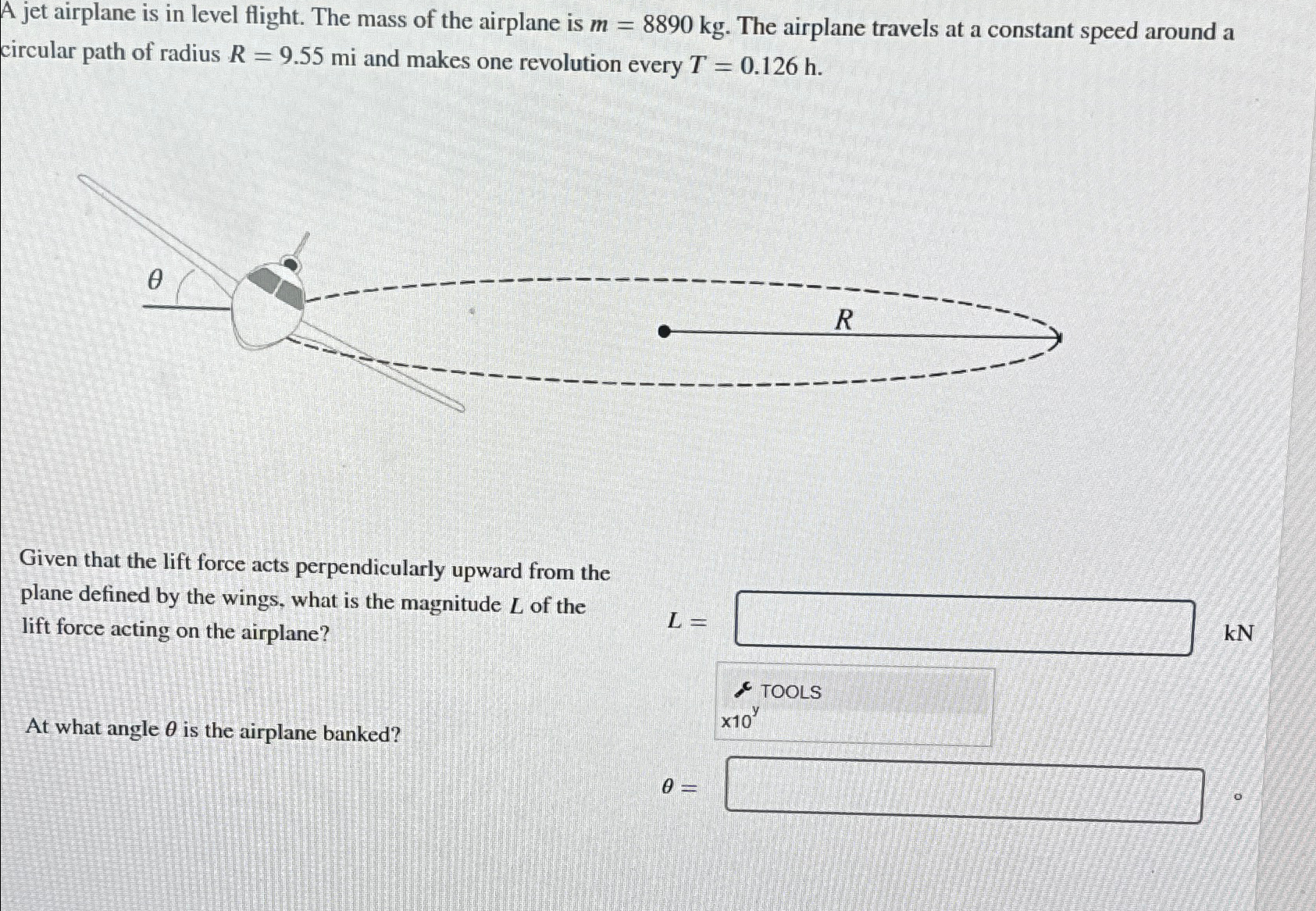 Solved A jet airplane is in level flight. The mass of the | Chegg.com