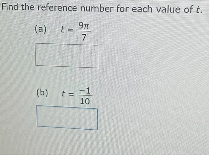 Solved Find the reference number for each value of t. t= 971 | Chegg.com