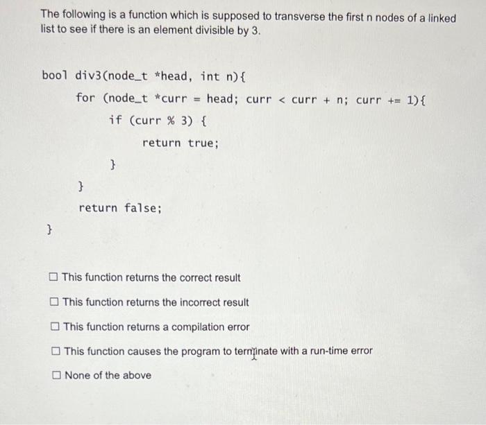 Solved The following is a function which is supposed to | Chegg.com