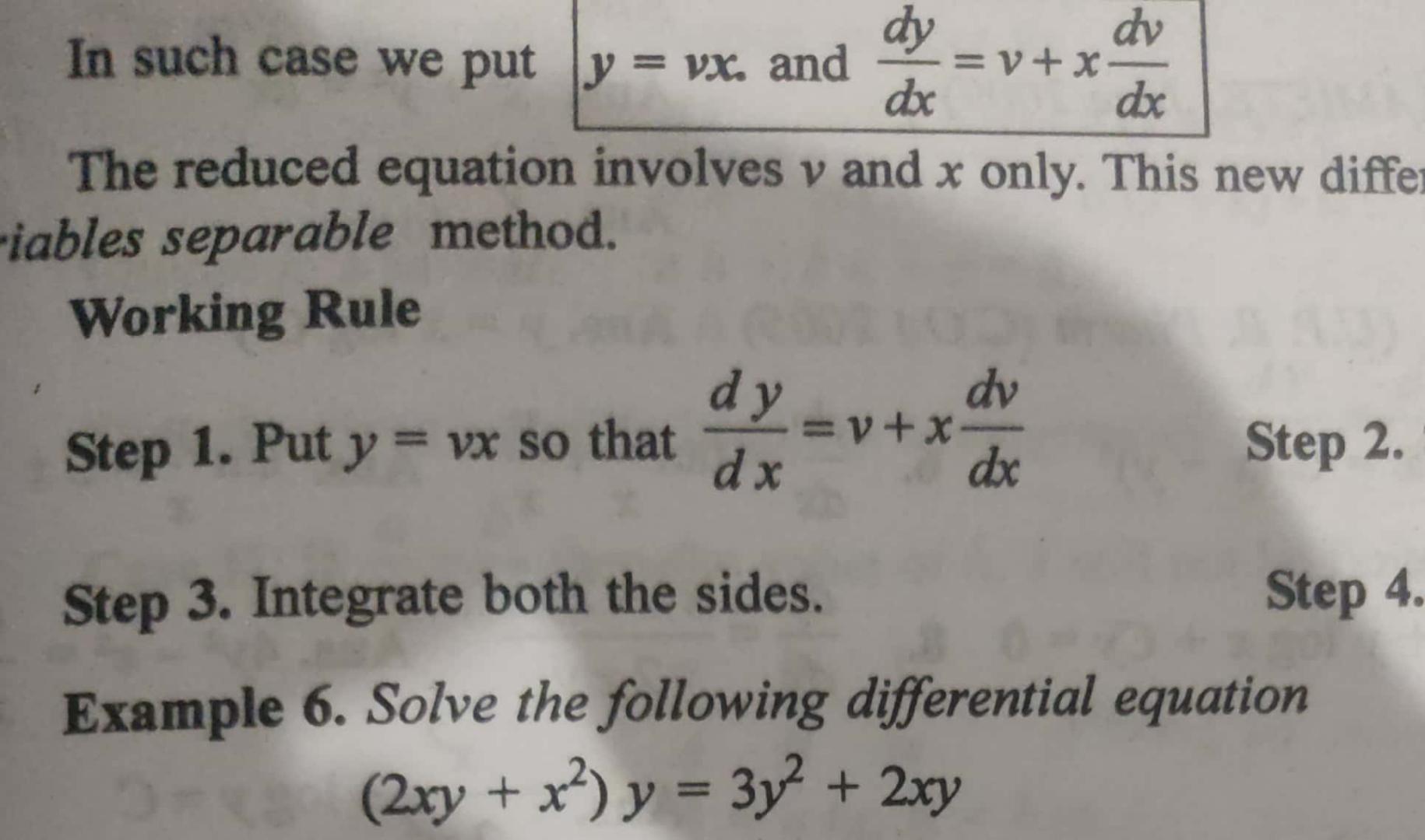 Solved In such case we put y=vx, ﻿and dydx=v+xdvdxThe | Chegg.com