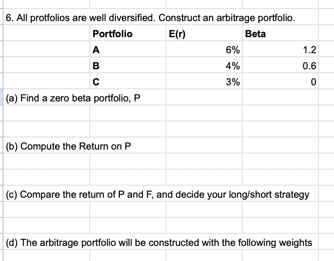 Solved All protfolios are well diversified. Construct an | Chegg.com