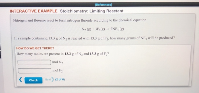 Solved [References) INTERACTIVE EXAMPLE Stoichiometry: | Chegg.com