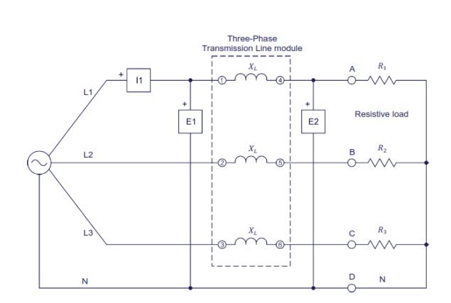 Solved Three-Phase Transmission Line moduleSketch an | Chegg.com