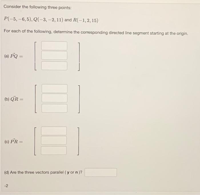 Solved Consider the following three points: | Chegg.com