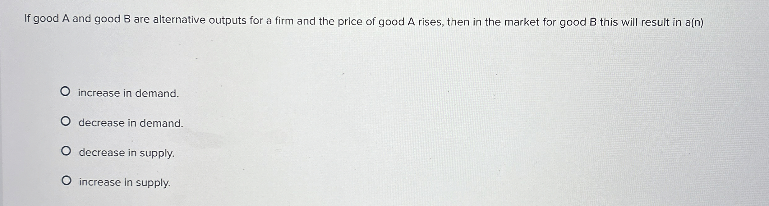 Solved If good A and good B ﻿are alternative outputs for a | Chegg.com