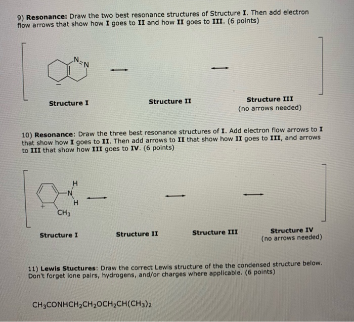 Solved 9) Resonance: Draw the two best resonance structures | Chegg.com
