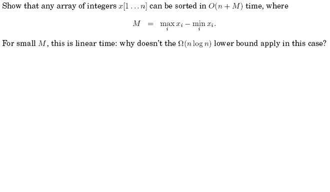 Solved Show that any array of integers x[1 ... n can be | Chegg.com